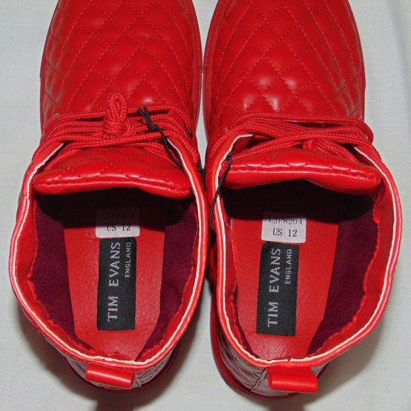 Tim Evans England | Shoes | Nwt Tim Evans England Red Quilted Hitop ...